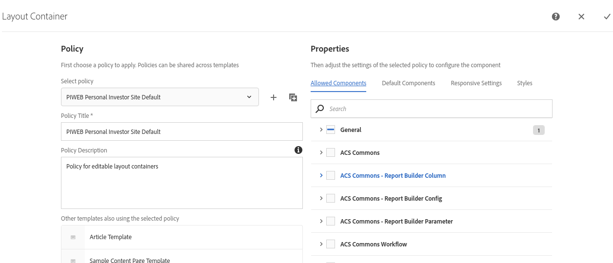 container component allowed components - Adobe Experience League ...