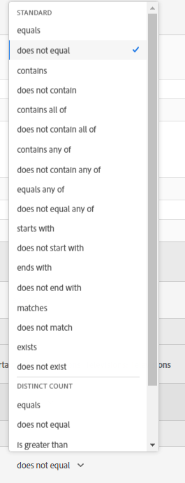 Segment Operator List Formatting - Adobe Experience League Community - 408756
