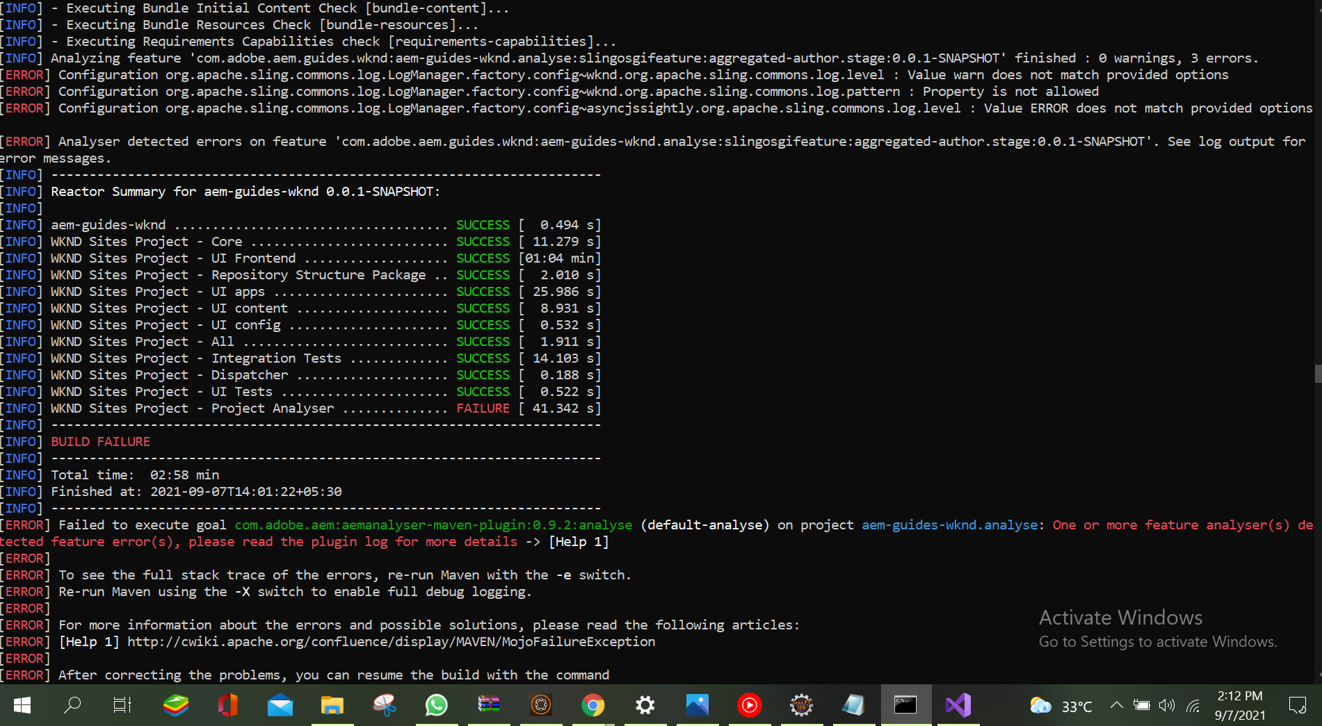 Solved: wknd tutorial fails to build because of Project An... - Adobe ...