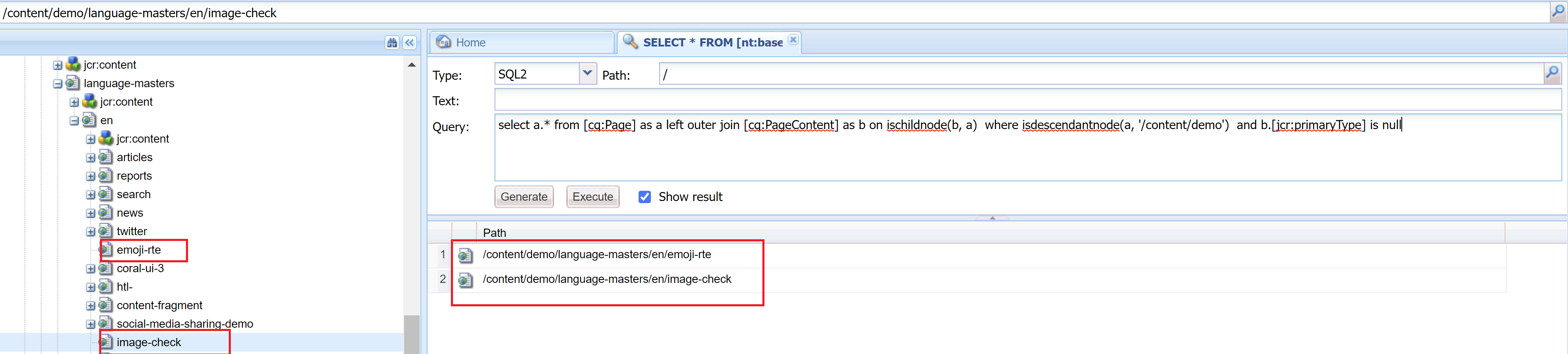 Solved Re How To Exclude Node In Aem Using Query Builder Adobe Experience League