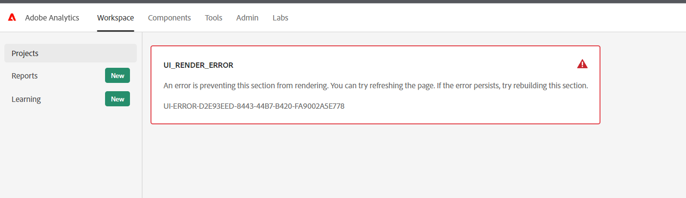 Solved: UI RENDER ERROR - Adobe Experience League Community - 455735