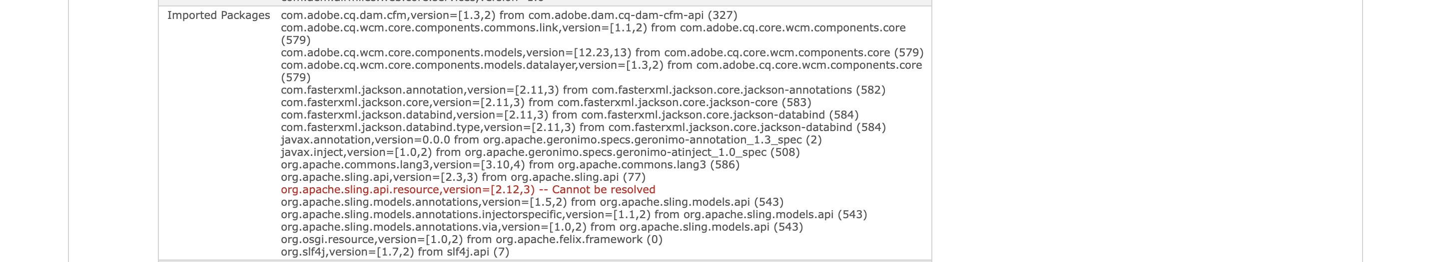 Solved: org.apache.sling.api.resource,version=[2.12,3) -- ... - Adobe Experience League ...