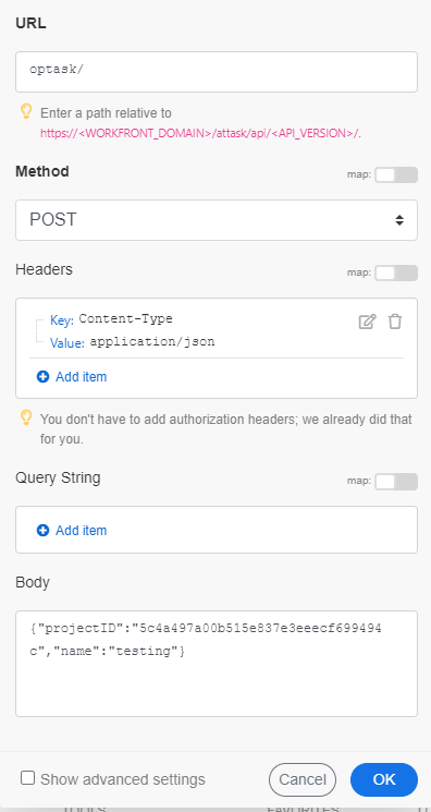 Solved: Need API request to create issue in workfront - Adobe Experience League Community - 583607