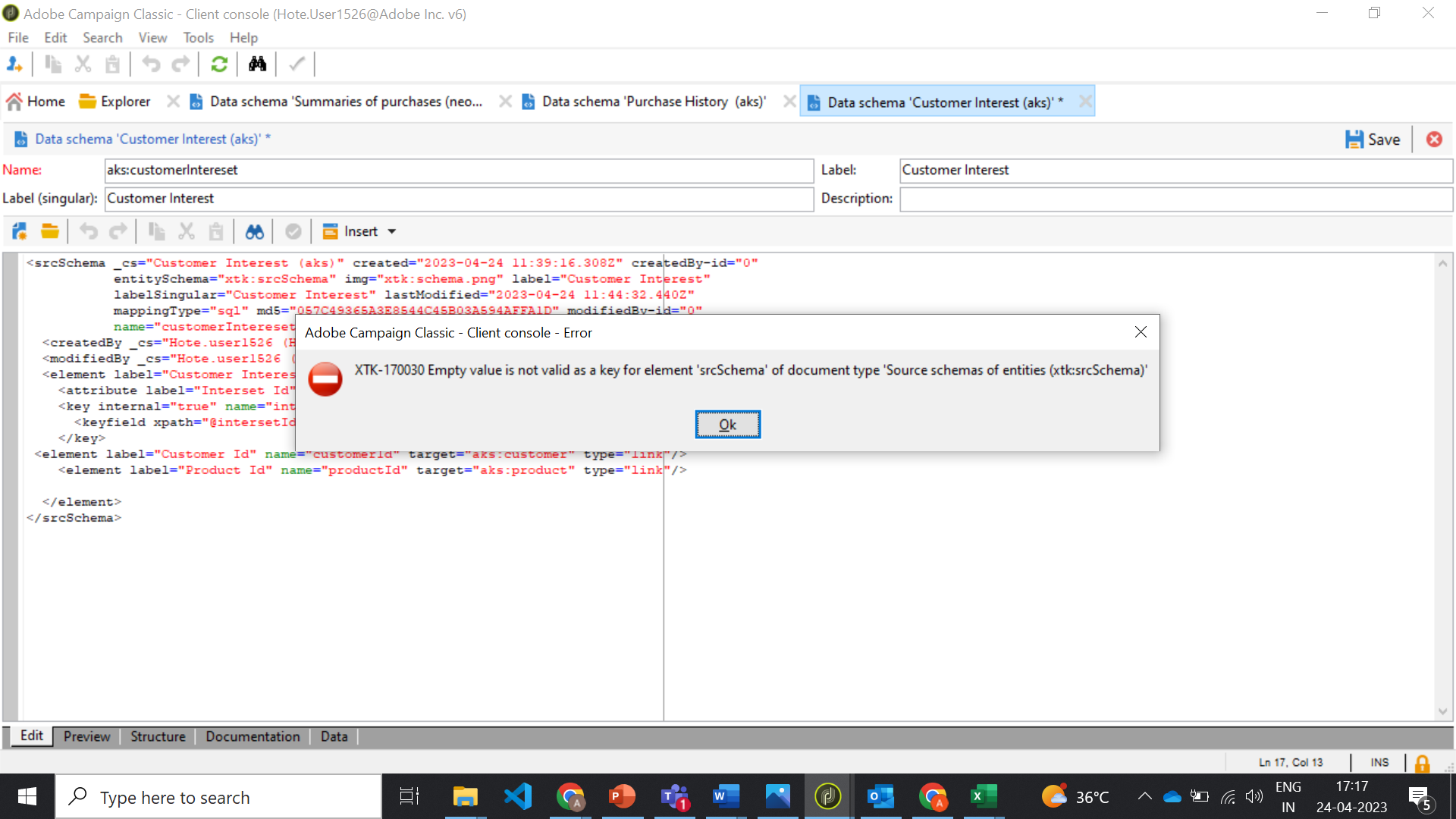 Solved: Hi i am creating a schema and getting this error ,... - Adobe Experience League ...