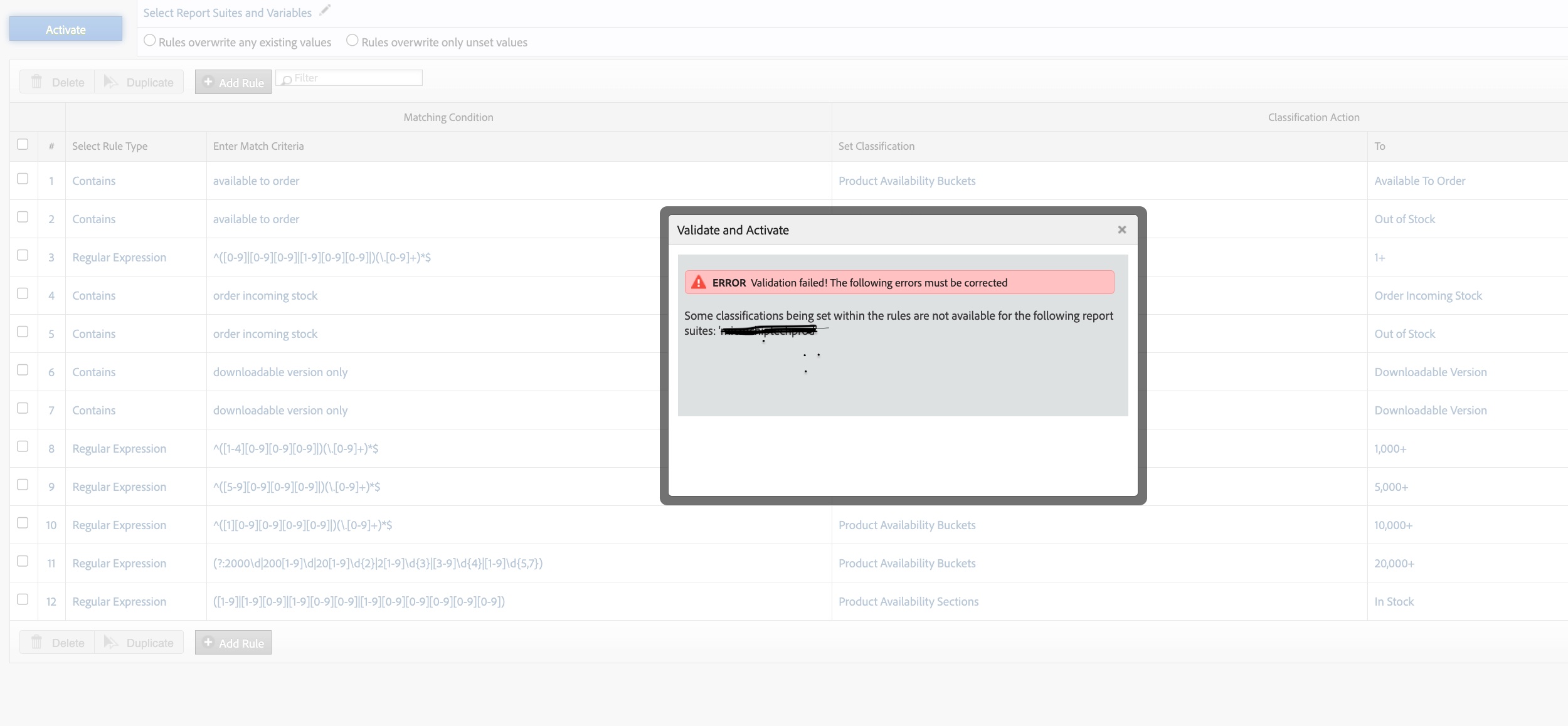 Error with Classification Rule builder when trying... - Adobe Experience League Community - 623005