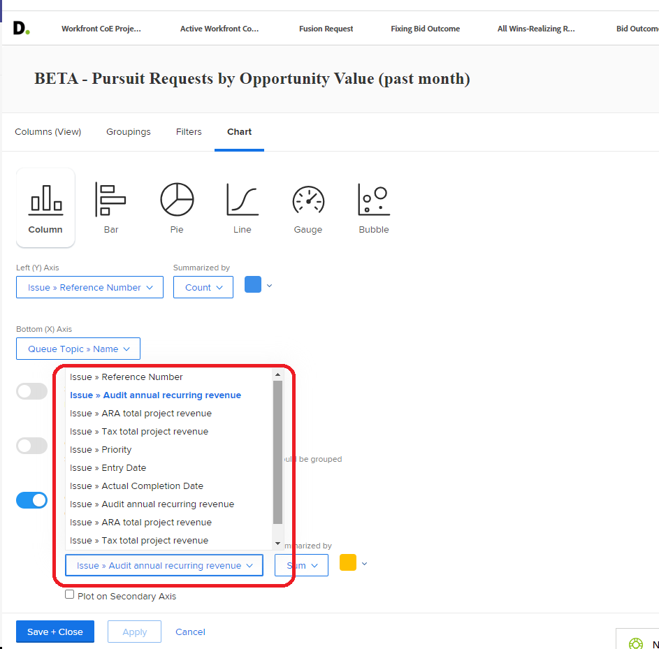 How do I get a custom column to appear in the char... - Adobe ...