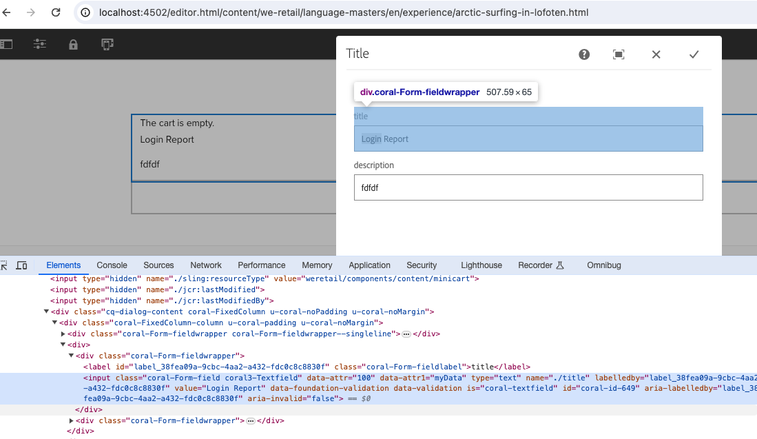 Solved: How can I add a custom attribute to the dialog ele... - Adobe Experience League ...
