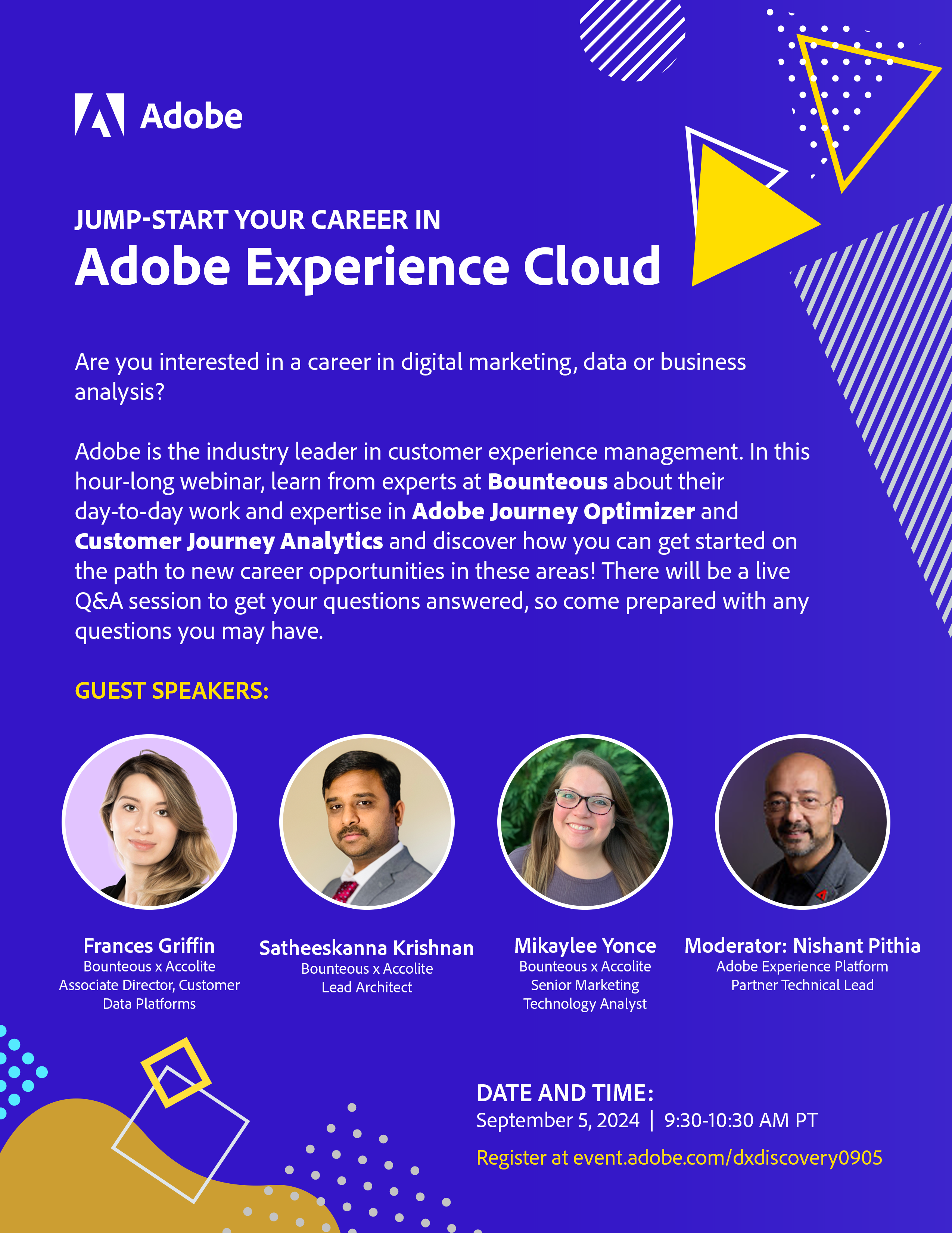 Career Discovery Webinar with experts at Bounteous - Adobe Experience League Community - 697869