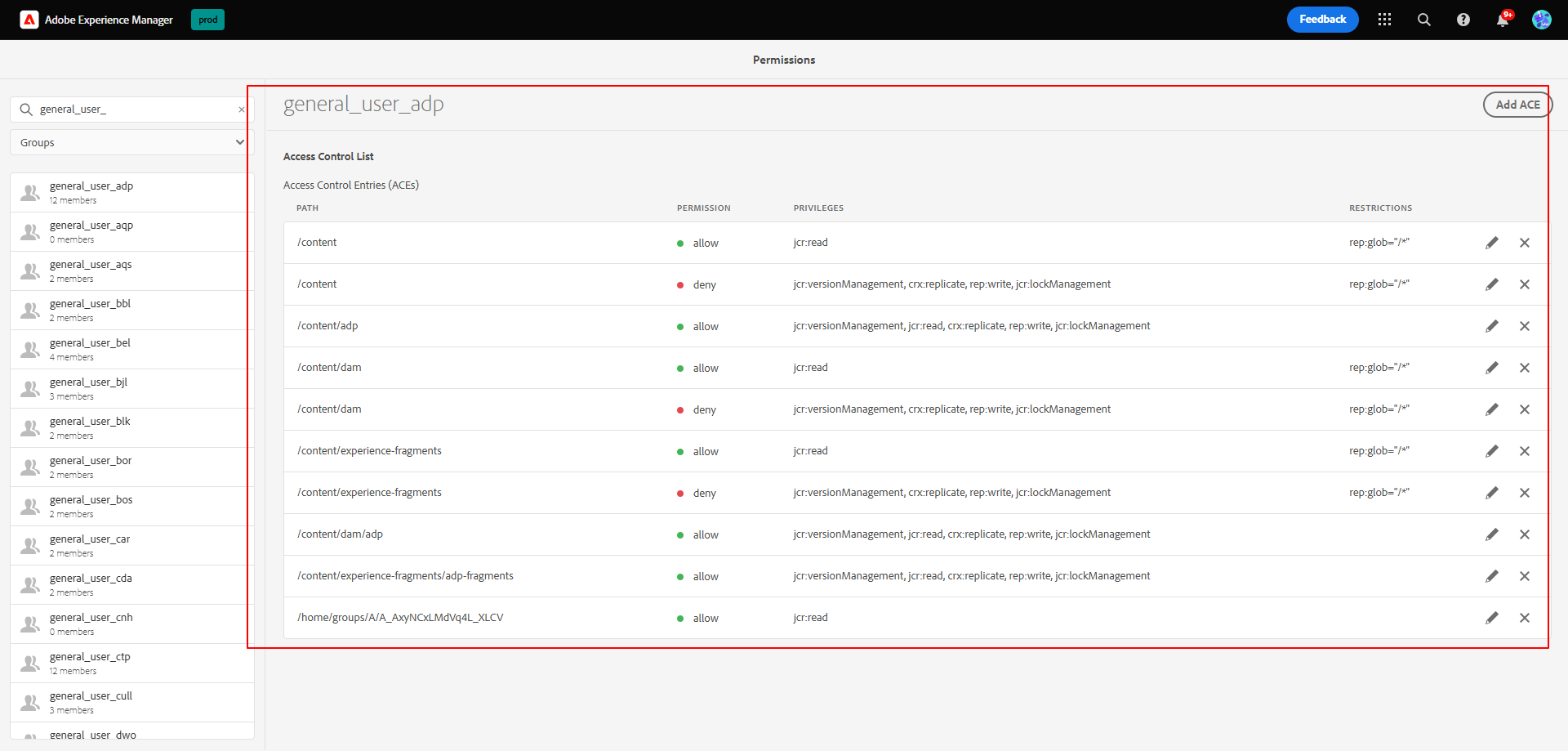 Solved: Permissions for specific groups. - Adobe Experience League Community - 729870