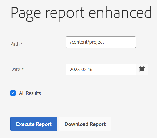 Solved: ACS Commons Page Report - Add Date Range Field - Adobe Experience League Community - 754664