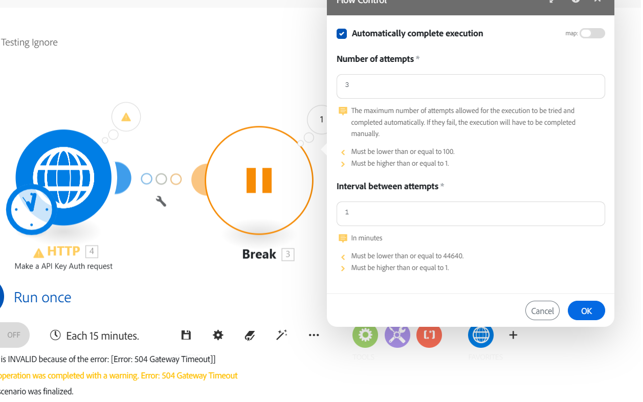 Solved: Re: How to appy a wait/retry on fusion scenario ti... - Adobe ...