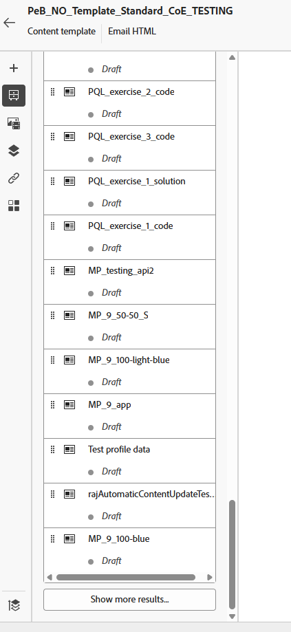 Filtering options of the customized email fragment... - Adobe ...